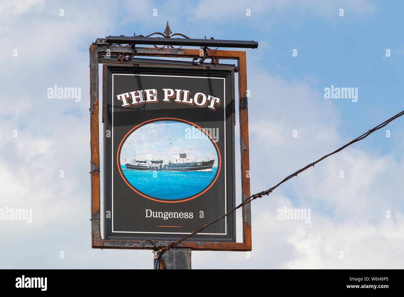 The pilot inn sign, dungeness pub, kent, uk Stock Photo - Alamy