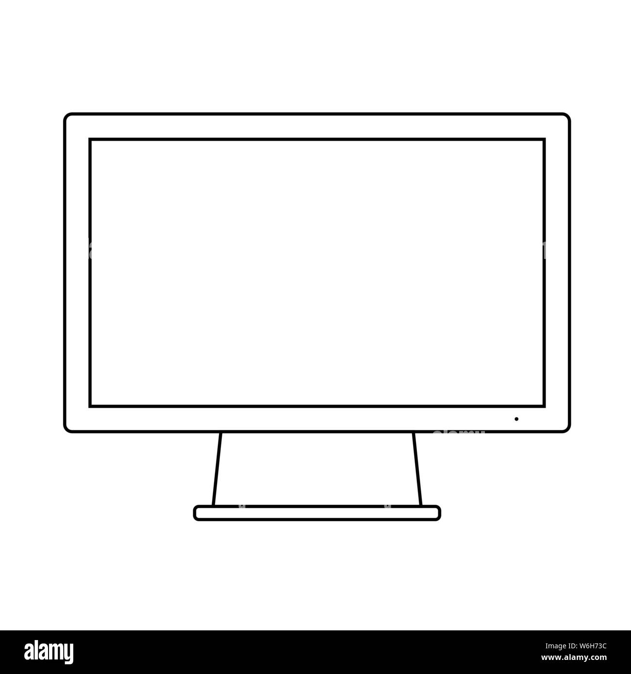 Monitor Icon. Outline Simple Design With Editable Stroke. Vector Illustration Stock Vector Image ...