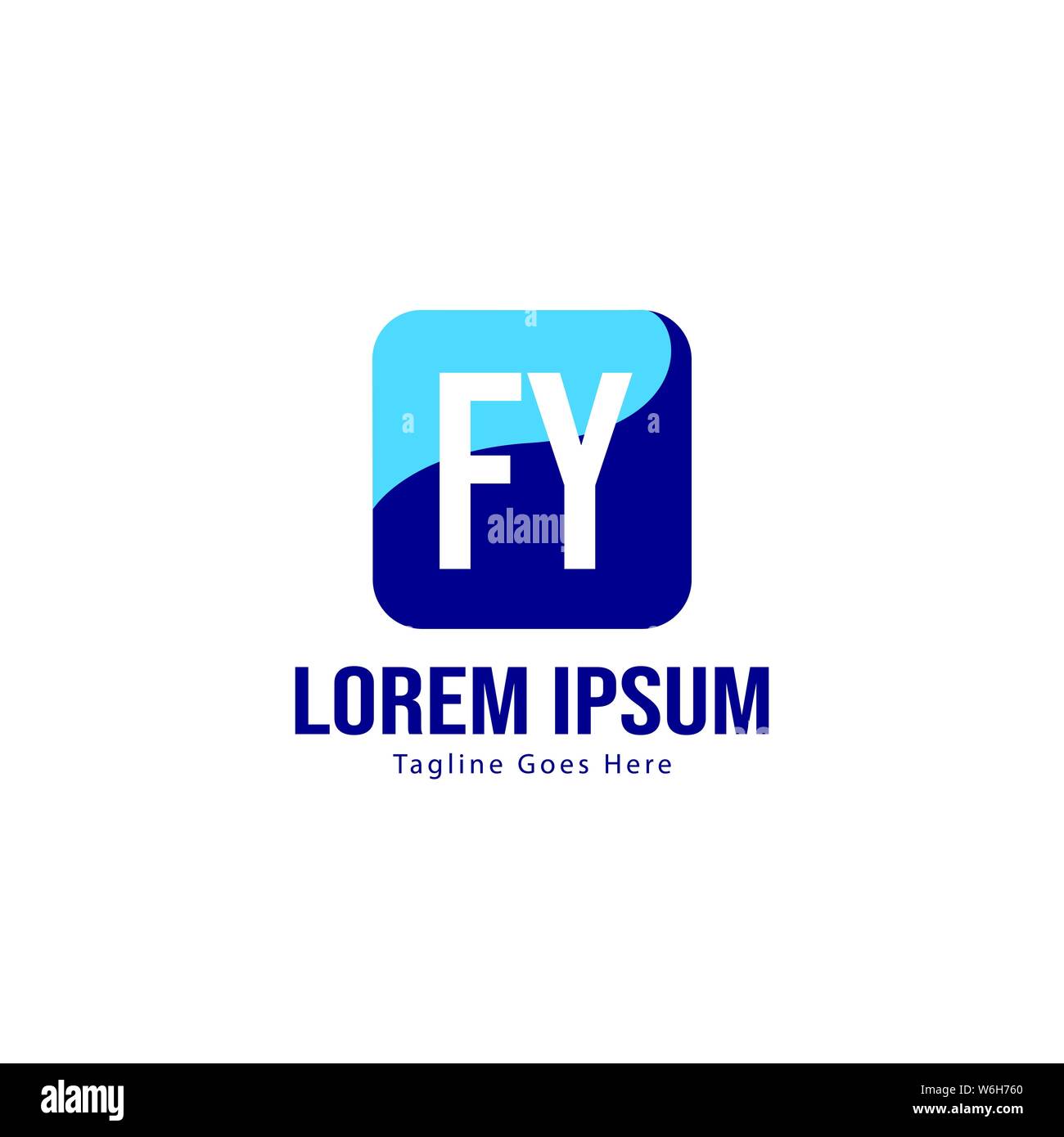 Initial FY logo template with modern frame. Minimalist FY letter logo ...