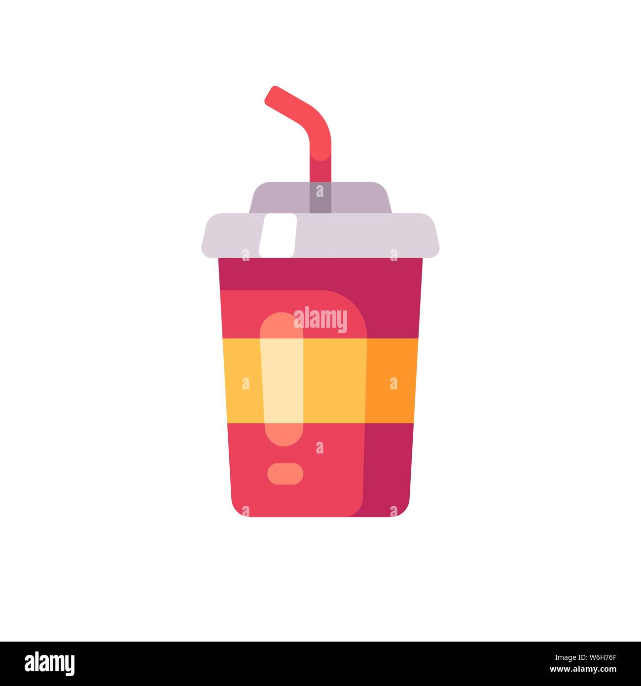 Soda drink plastic cap with a straw. Fast food flat icon Stock Vector ...