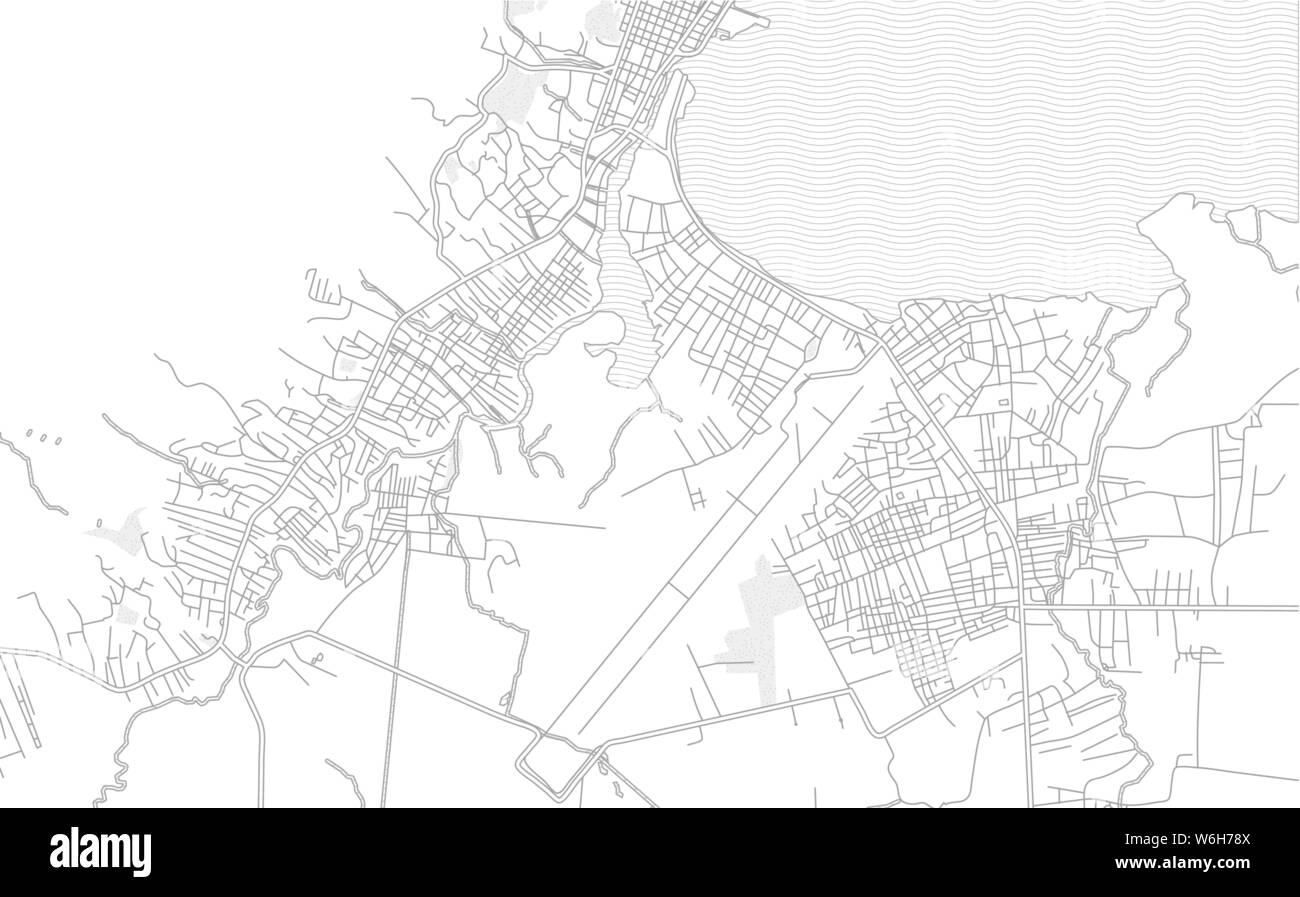 Cap-Haïtien, Nord, Haiti, bright outlined vector map with bigger and ...