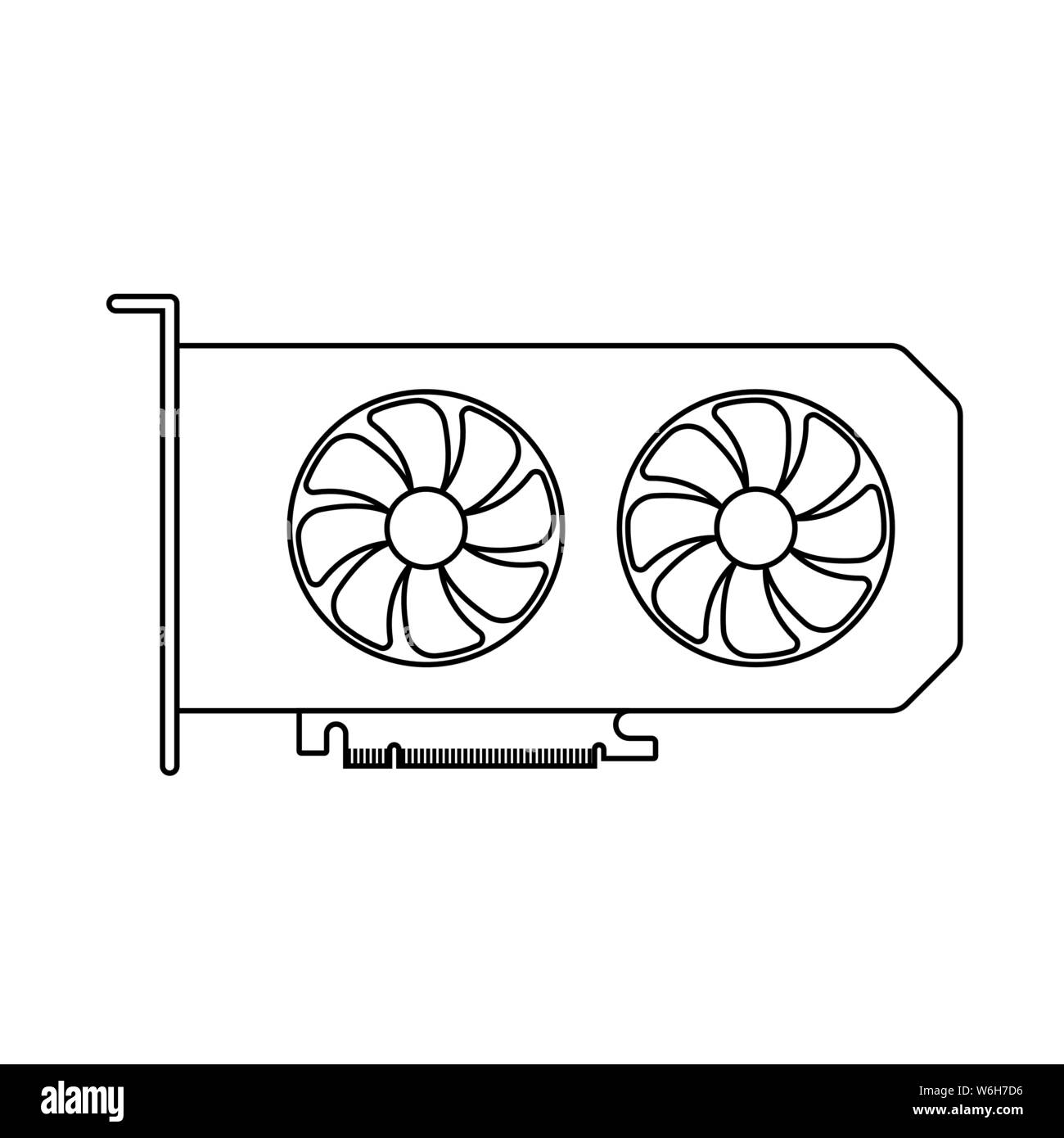 GPU Icon. Outline Simple Design With Editable Stroke. Vector ...