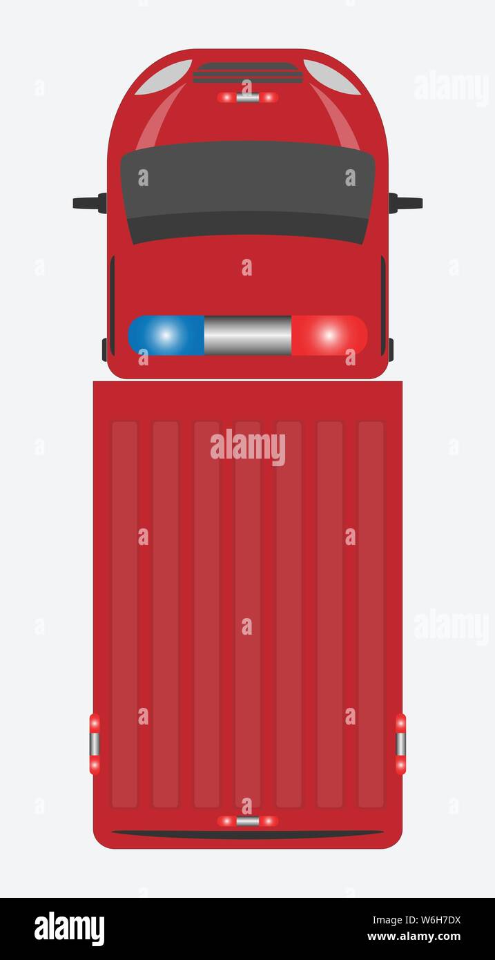 Top View of red fire truck vector Stock Vector Image & Art - Alamy