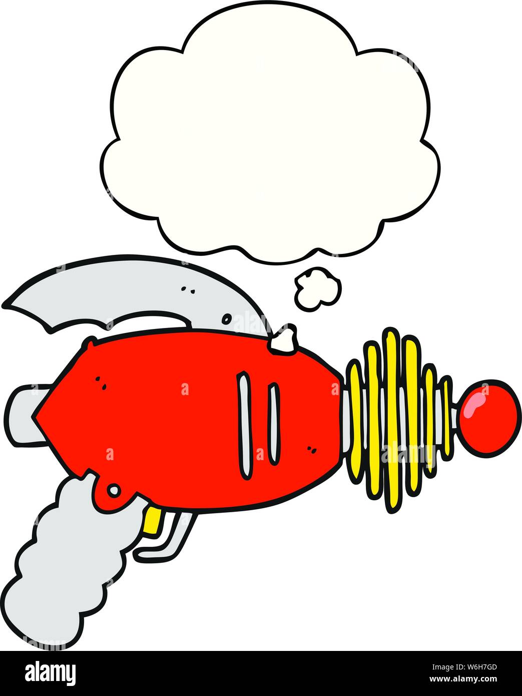 cartoon ray gun with thought bubble Stock Vector Image & Art - Alamy