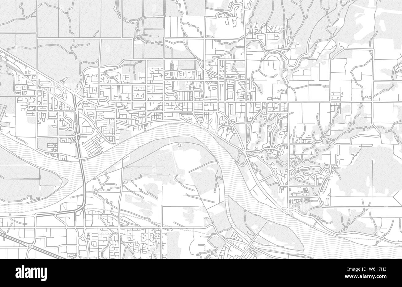 Maple Ridge, British Columbia, Canada, bright outlined vector map with ...