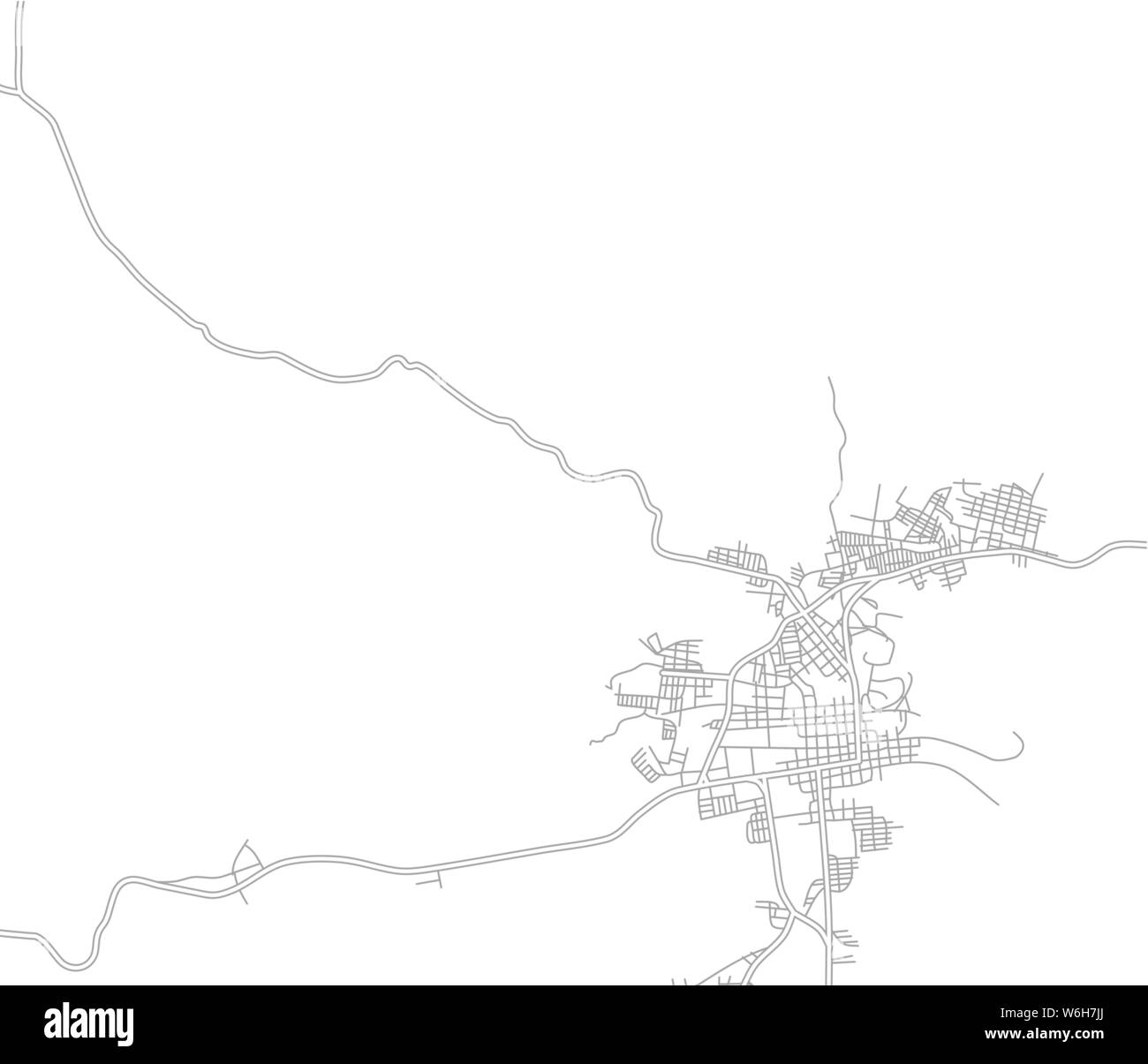 Danlí, El Paraíso, Honduras, bright outlined vector map with bigger and ...