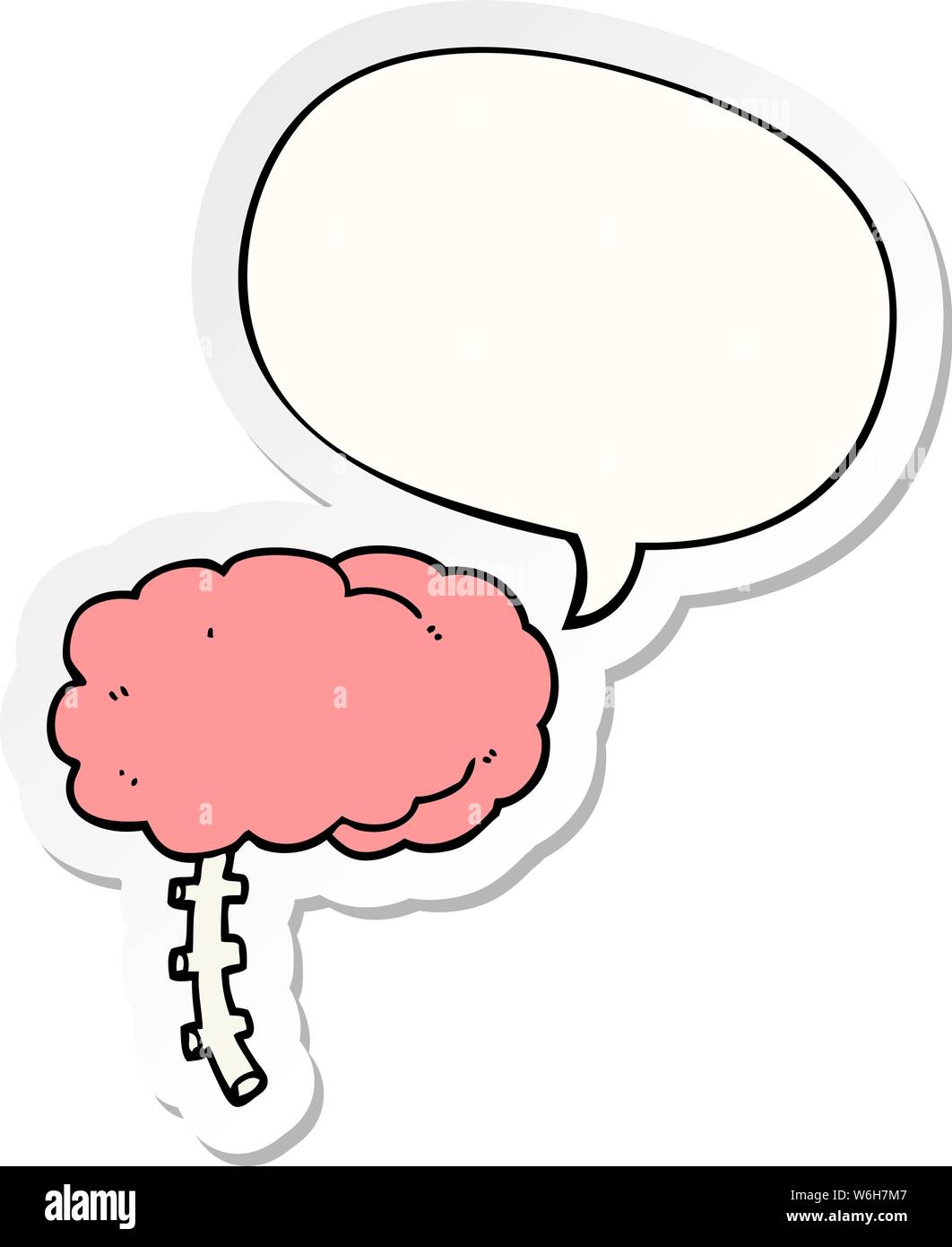 cartoon brain with speech bubble sticker Stock Vector Image & Art - Alamy