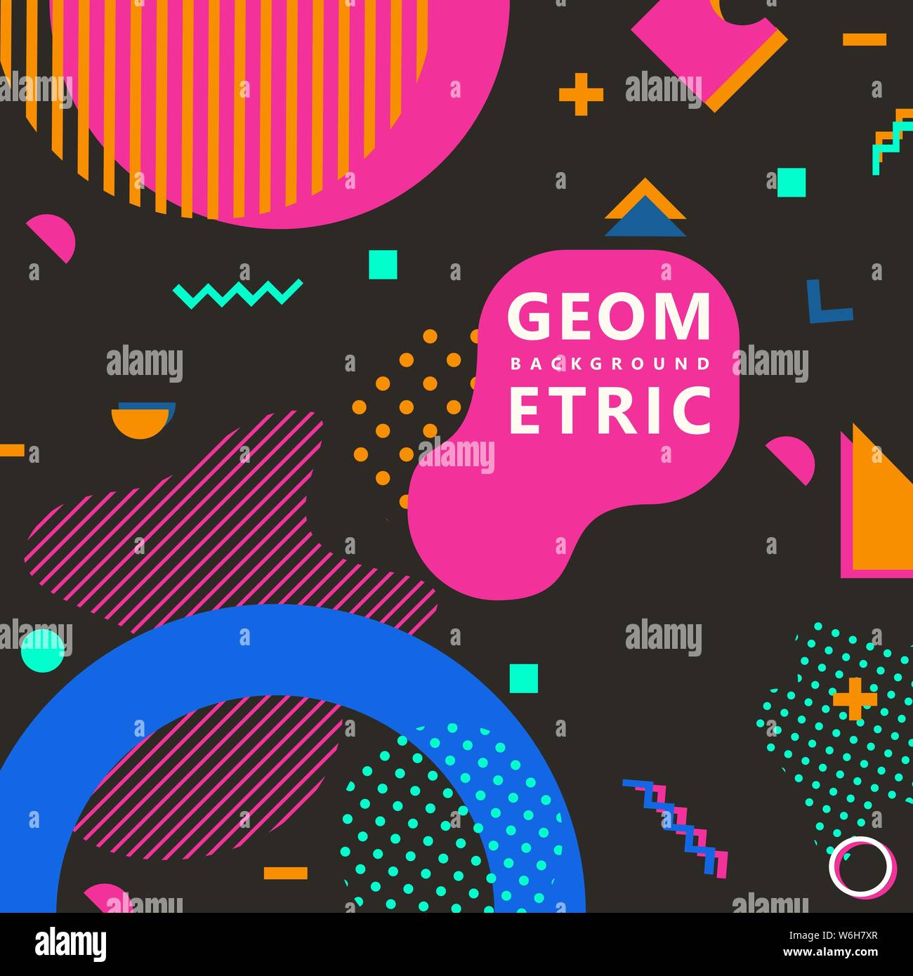 trendy geometric shapes memphis hipster background vector Stock Vector ...