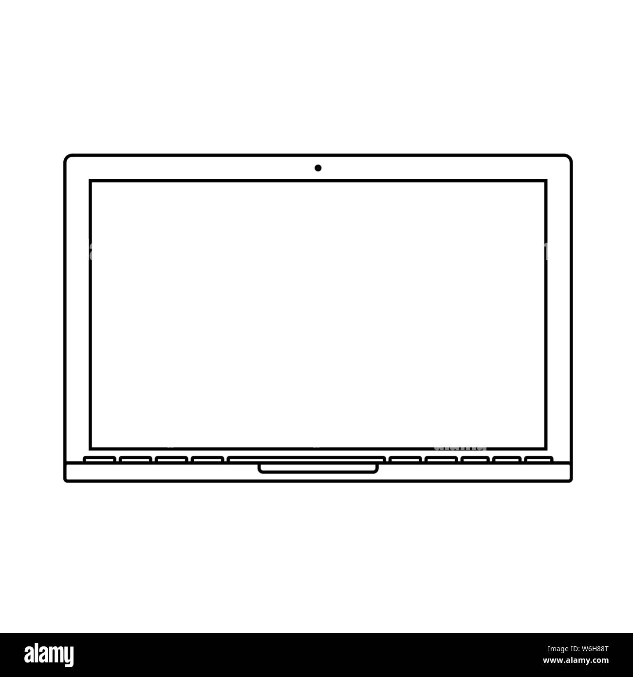 Laptop Icon. Outline Simple Design With Editable Stroke. Vector ...