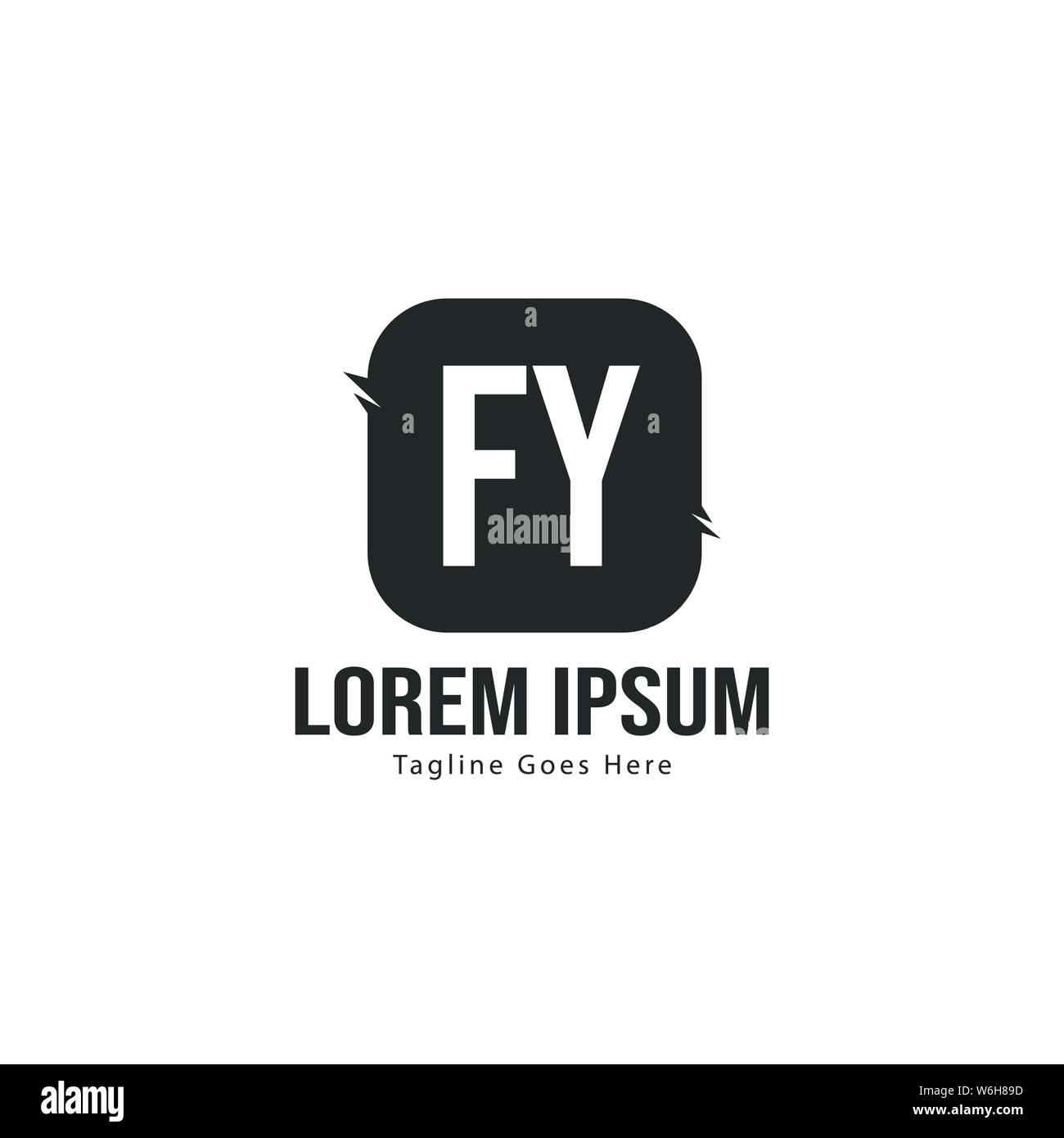 Initial FY logo template with modern frame. Minimalist FY letter logo ...