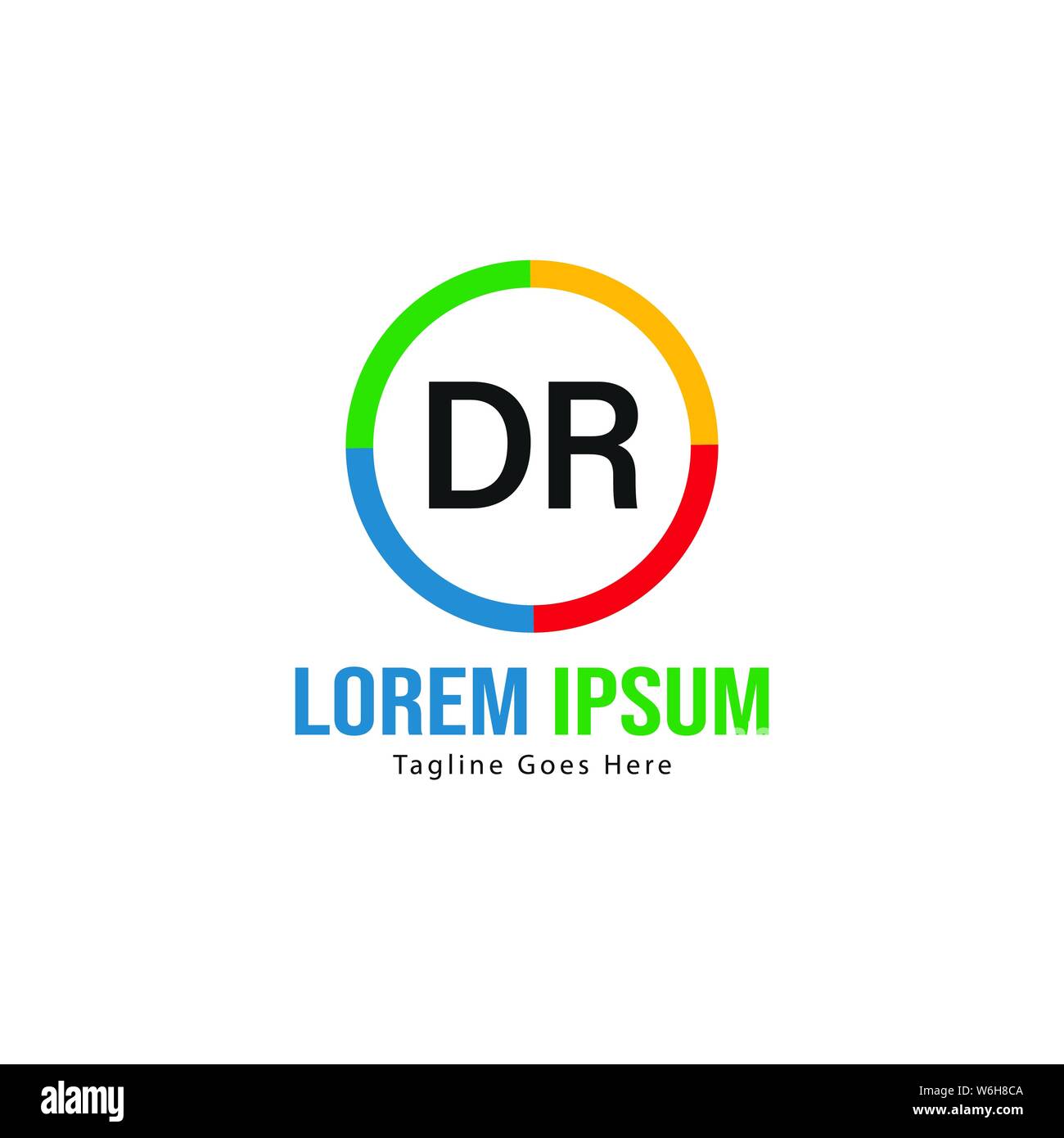 Initial DR logo template with modern frame. Minimalist DR letter logo ...
