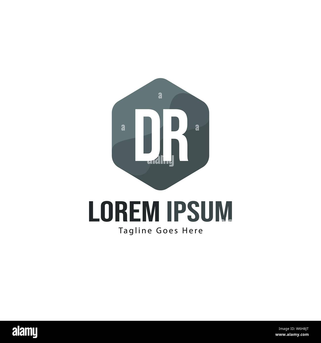 Initial DR logo template with modern frame. Minimalist DR letter logo ...