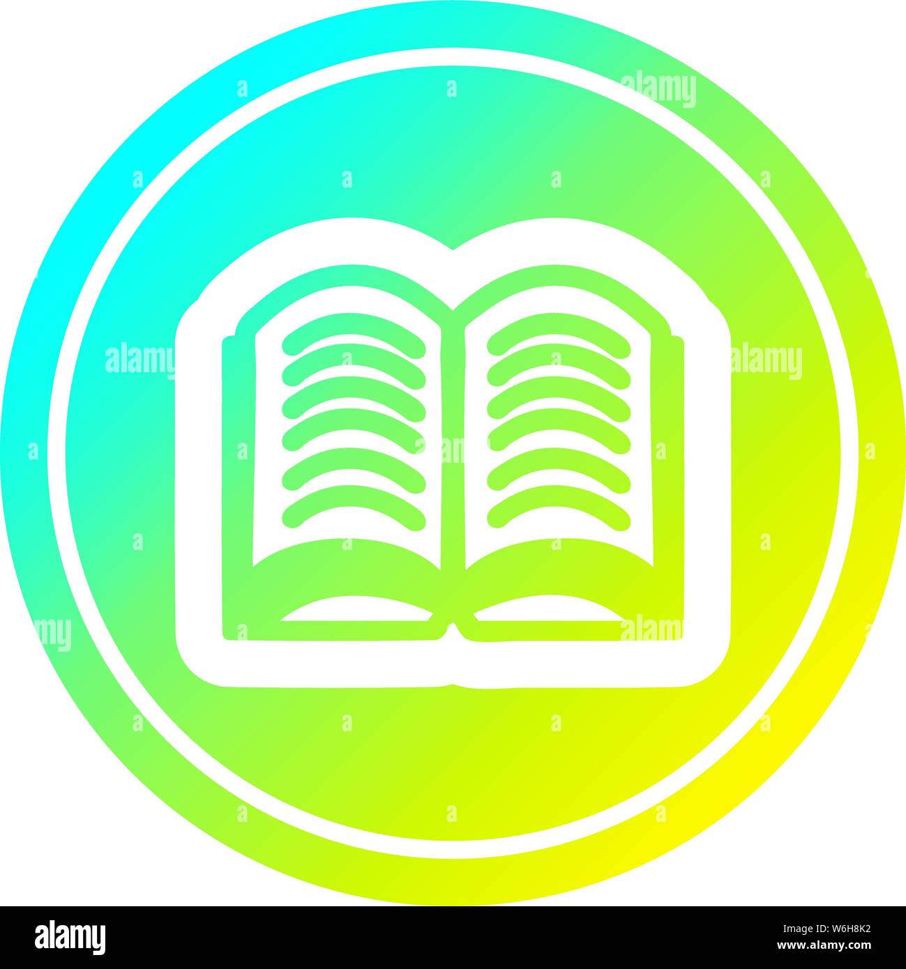 open book circular icon with cool gradient finish Stock Vector Image ...