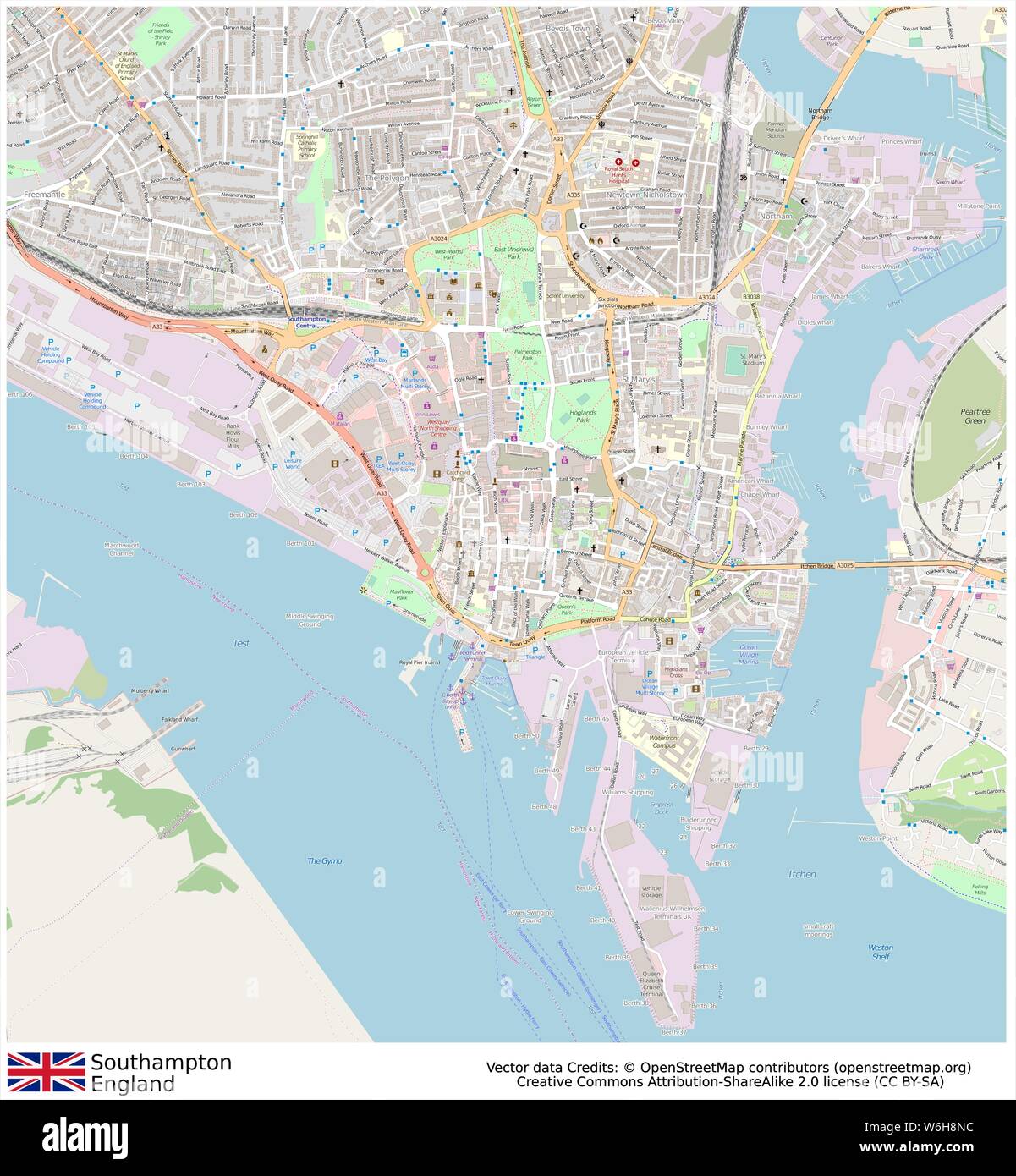 Southampton Map High Resolution Stock Photography and Images - Alamy