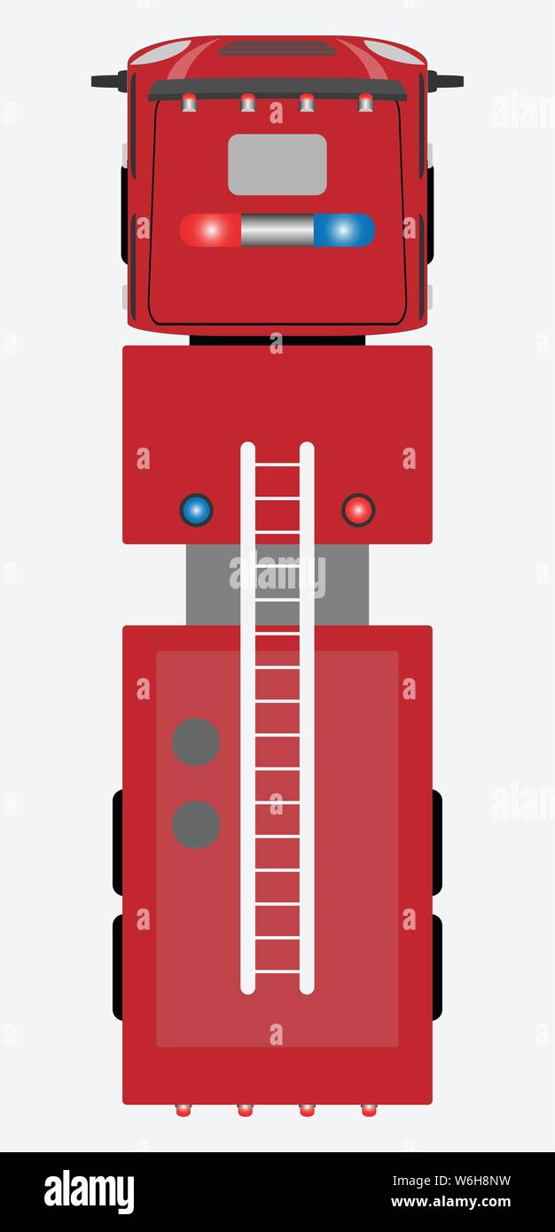 Top View of red fire truck vector Stock Vector Image & Art - Alamy