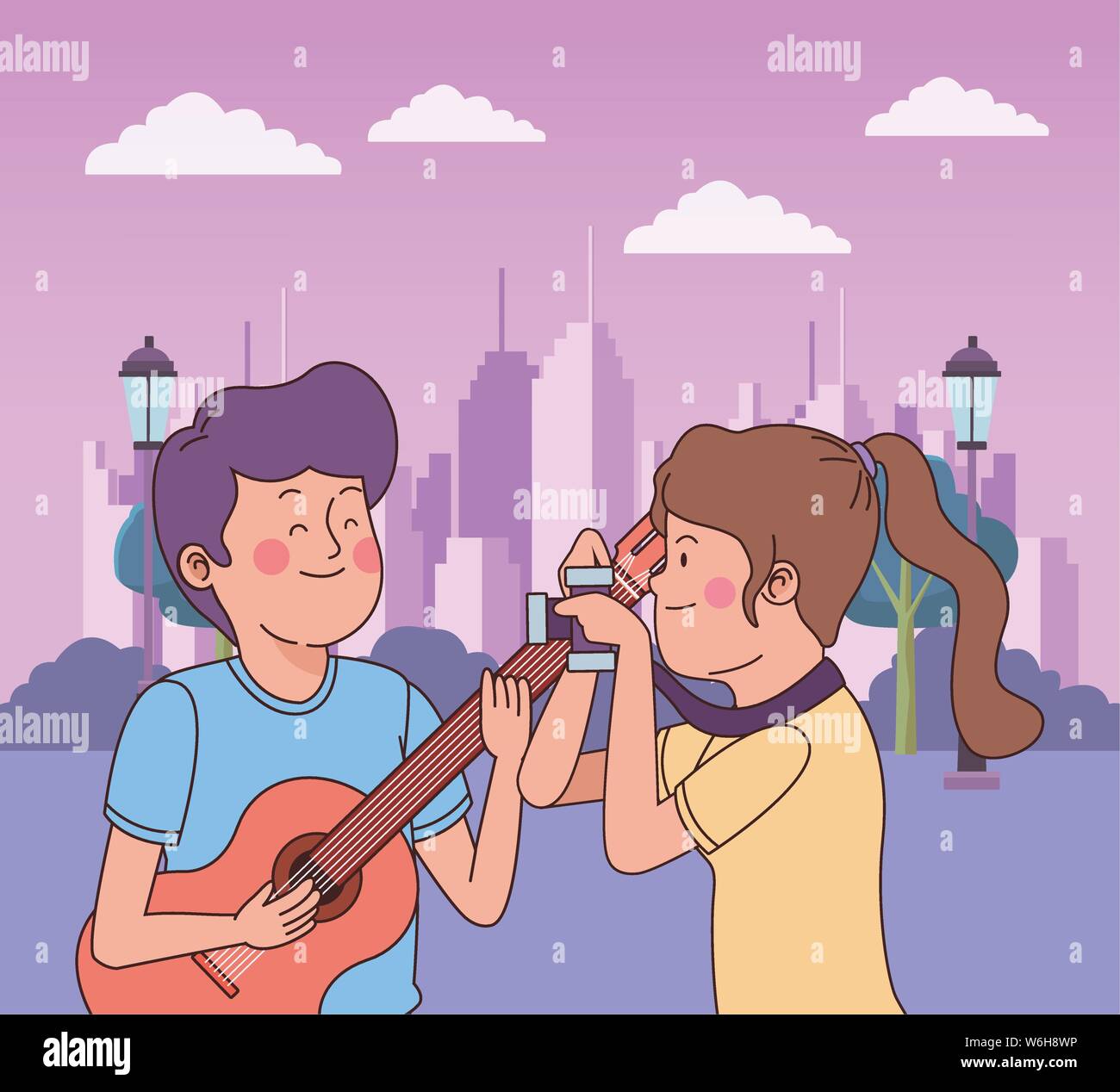 Teenagers friends smiling and having fun cartoon Stock Vector Image ...