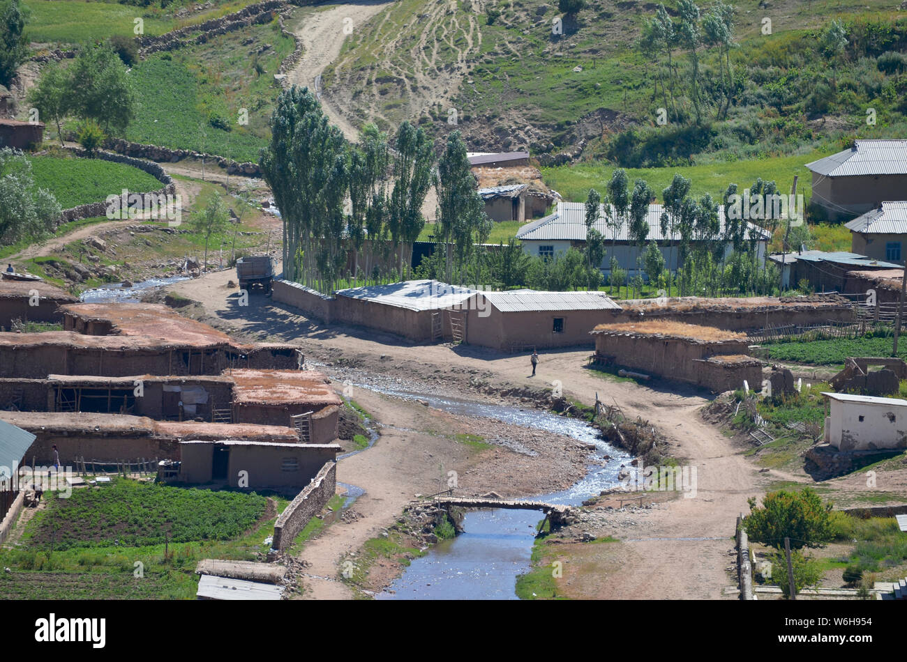A remote village in the Hissar mountains, Pamir-Alay range ...