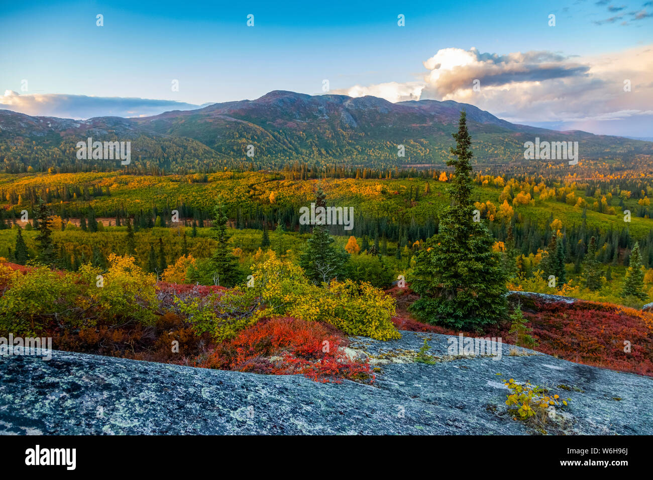 View from the Kesugi Ridge Trail in autumn, Denali State Park; Alaska ...