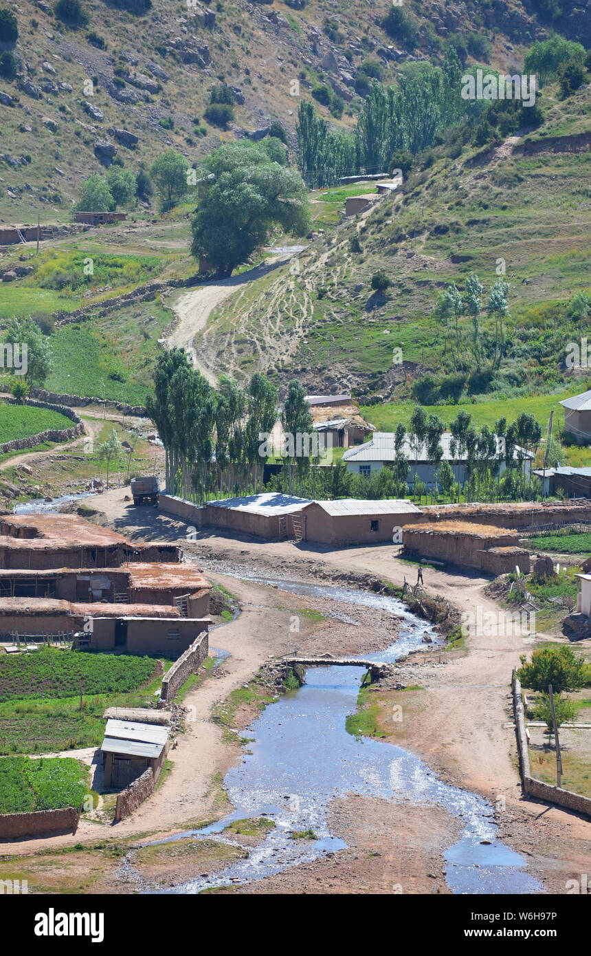 A remote village in the Hissar mountains, Pamir-Alay range ...