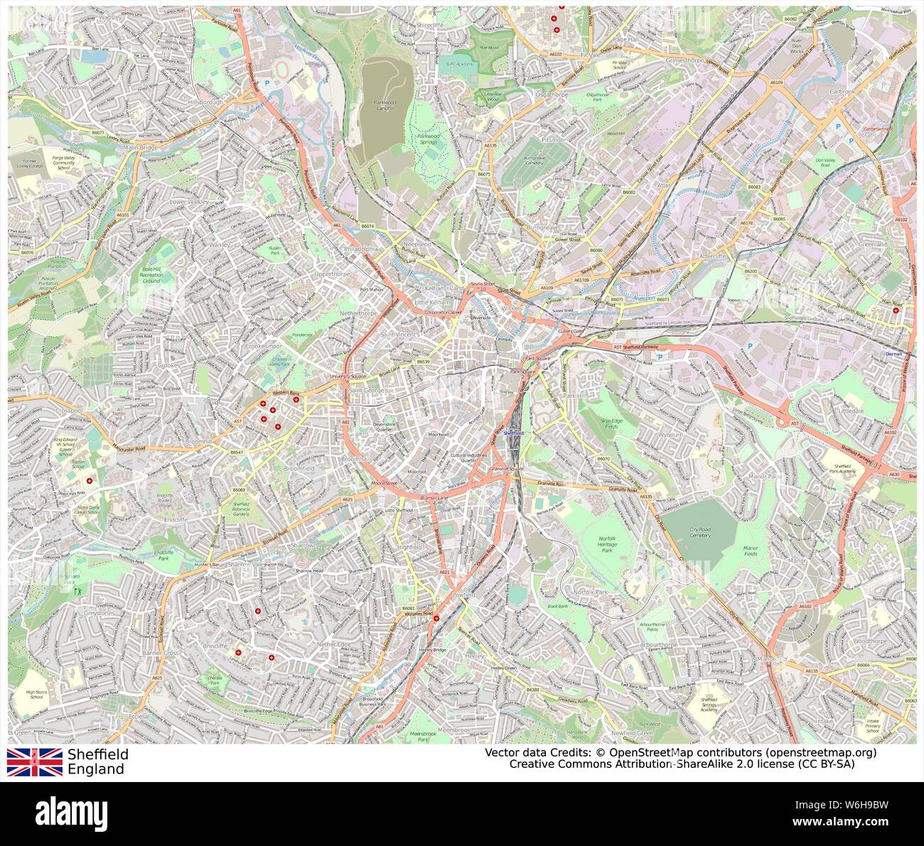 Map Of Sheffield High Resolution Stock Photography and Images - Alamy