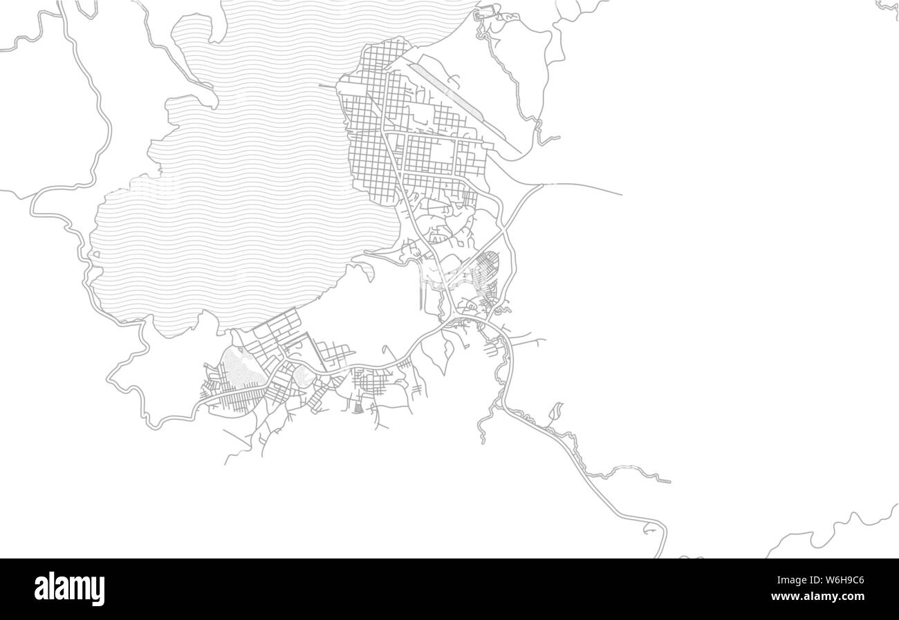Puerto Barrios, Izabal, Guatemala, bright outlined vector map with ...