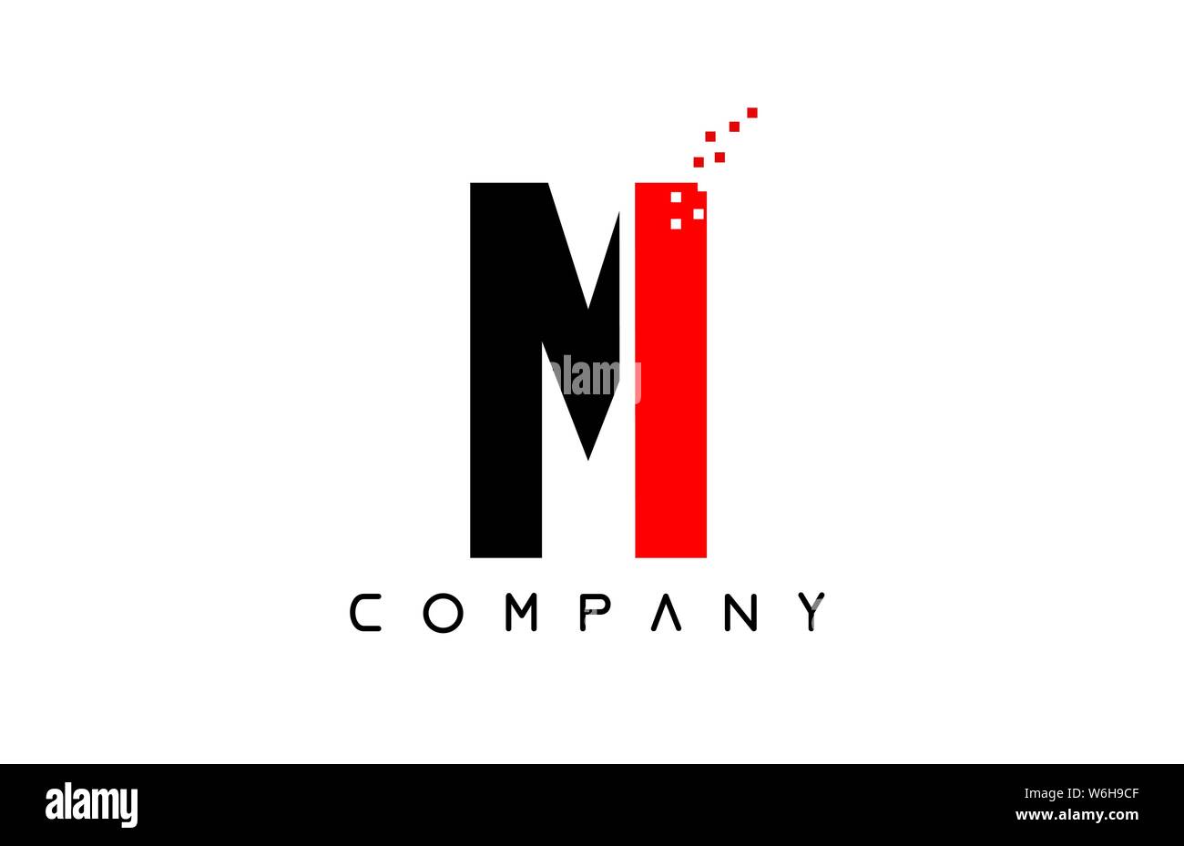 red black alphabet letter M logo design suitable for a company or ...