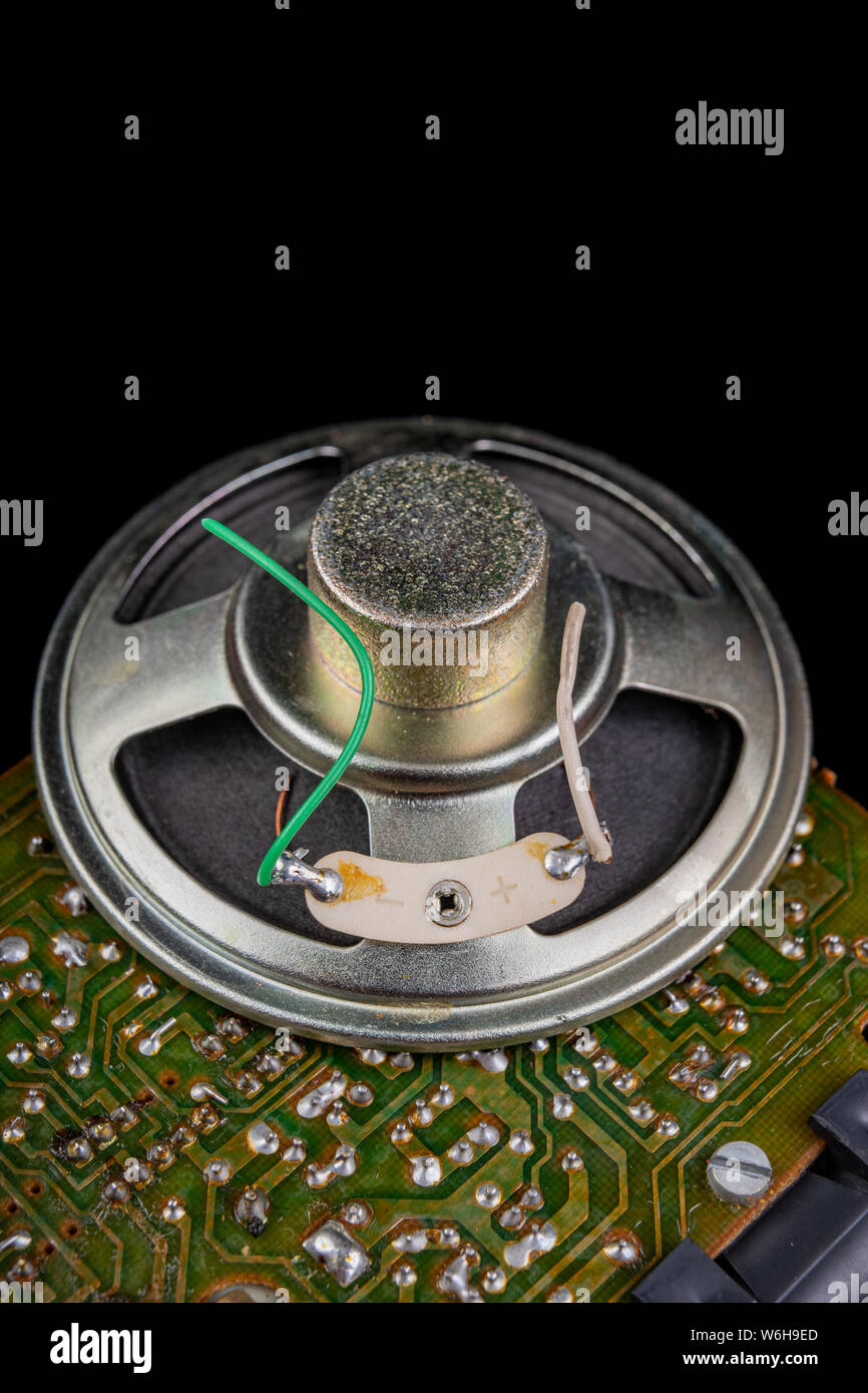 Old speaker removed from the radio. Electronics from old electronic ...