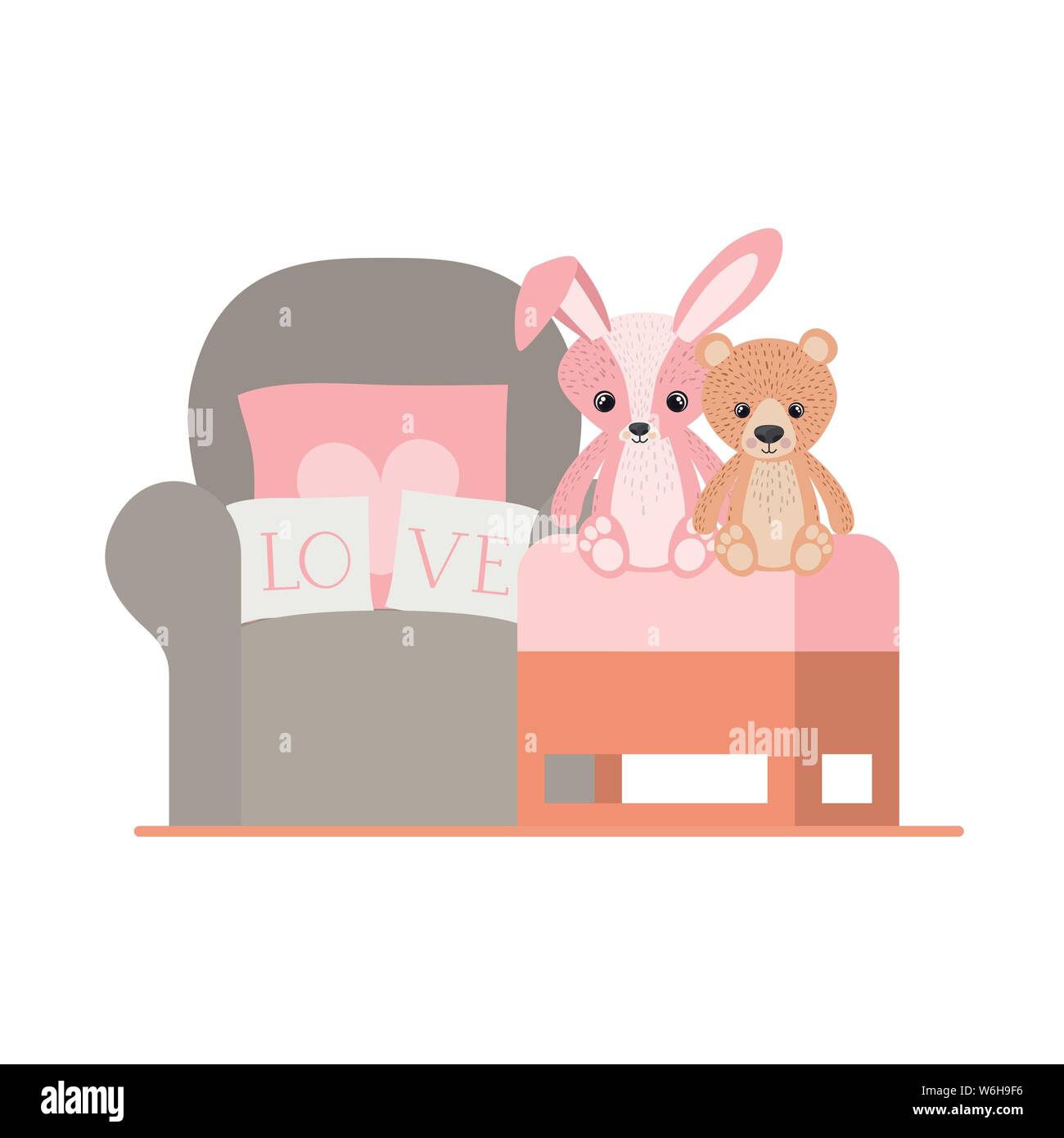 Teddy bear and rabbit design Stock Vector Image & Art - Alamy