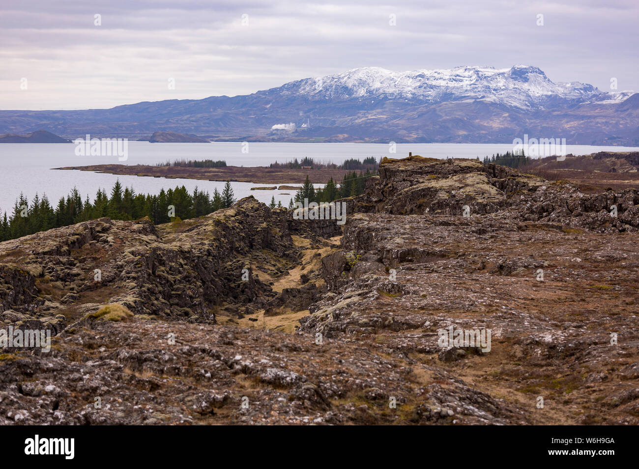 PINGVELLIR NATIONAL PARK, ICELAND - Rock formations at Mid-Atlantic ...