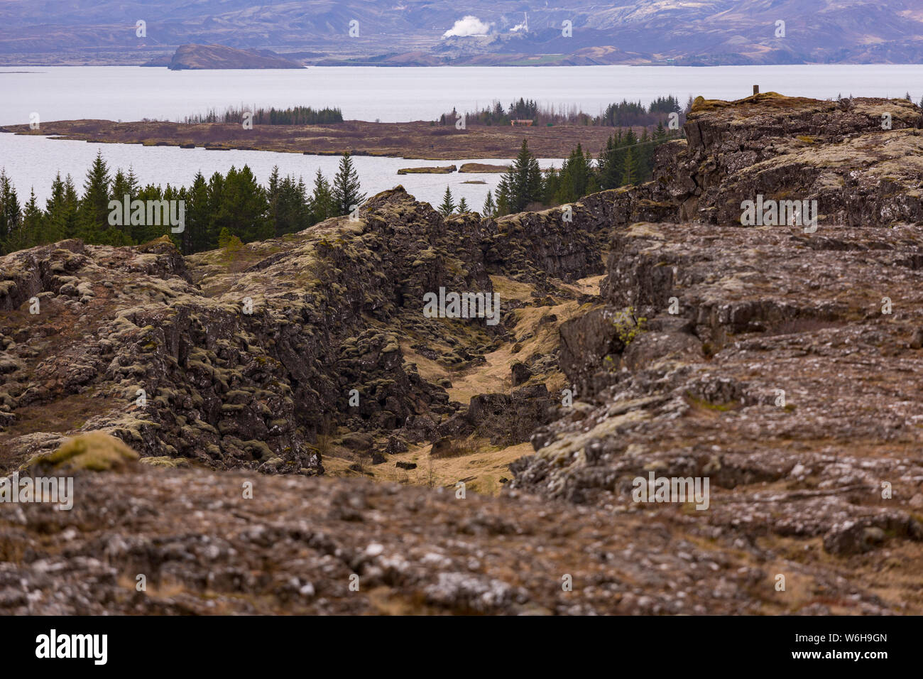 PINGVELLIR NATIONAL PARK, ICELAND - Rock formations at Mid-Atlantic ...