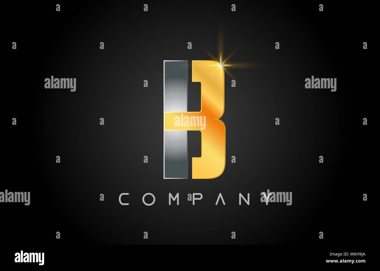 gold alphabet letter B logo design suitable for a company or business ...