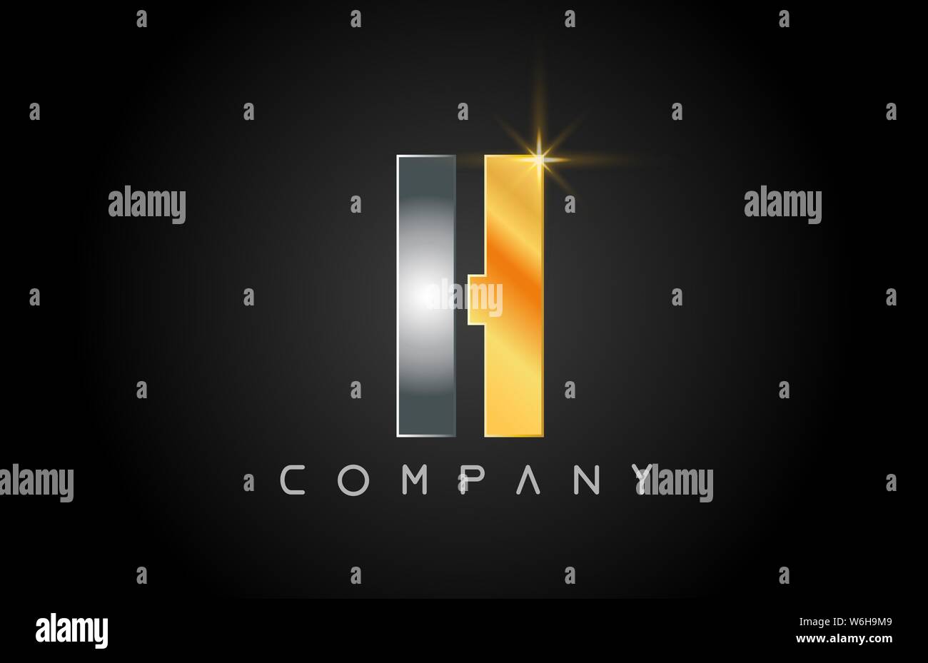 gold alphabet letter H logo design suitable for a company or business ...