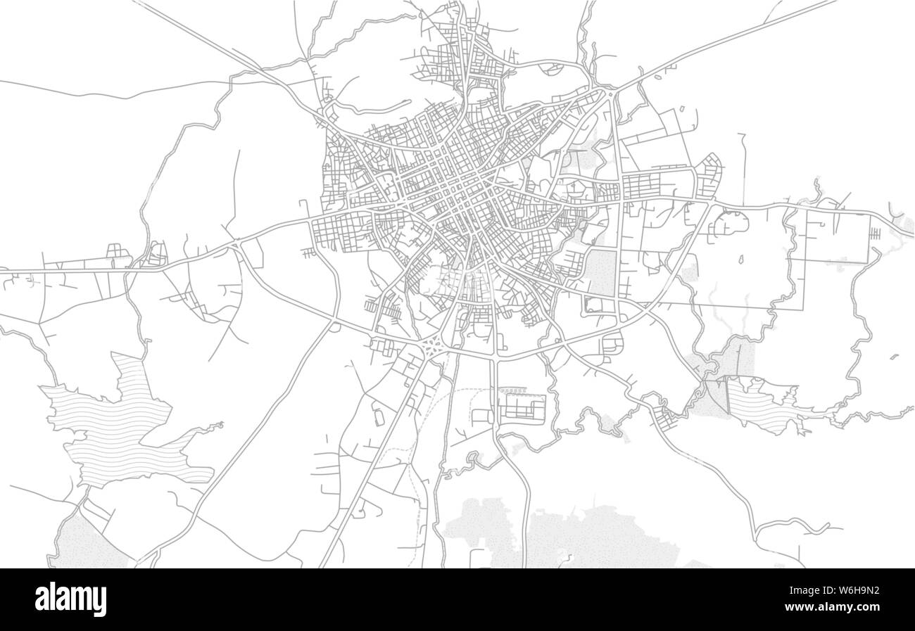 Holguín, Holguín, Cuba, bright outlined vector map with bigger and ...