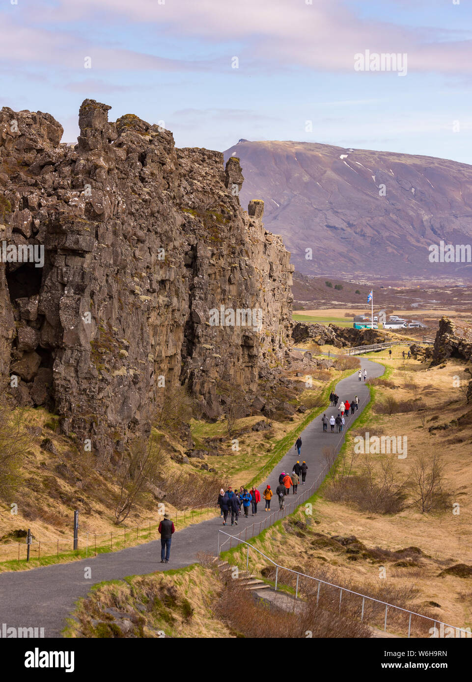 PINGVELLIR NATIONAL PARK, ICELAND - Rock formations at Mid-Atlantic ...