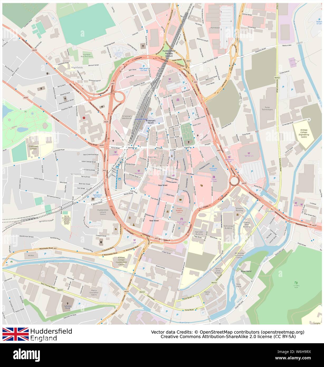 Map of huddersfield Cut Out Stock Images & Pictures - Alamy