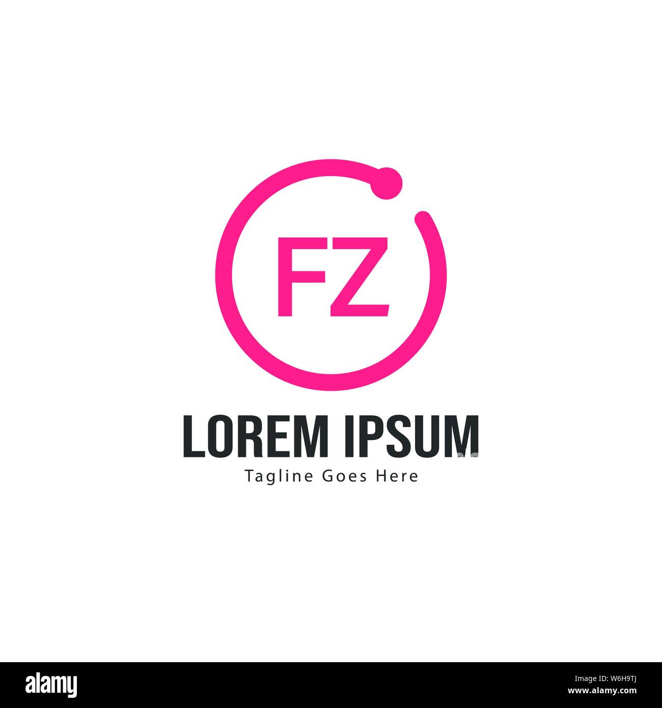 Initial FZ logo template with modern frame. Minimalist FZ letter logo vector illustration design ...