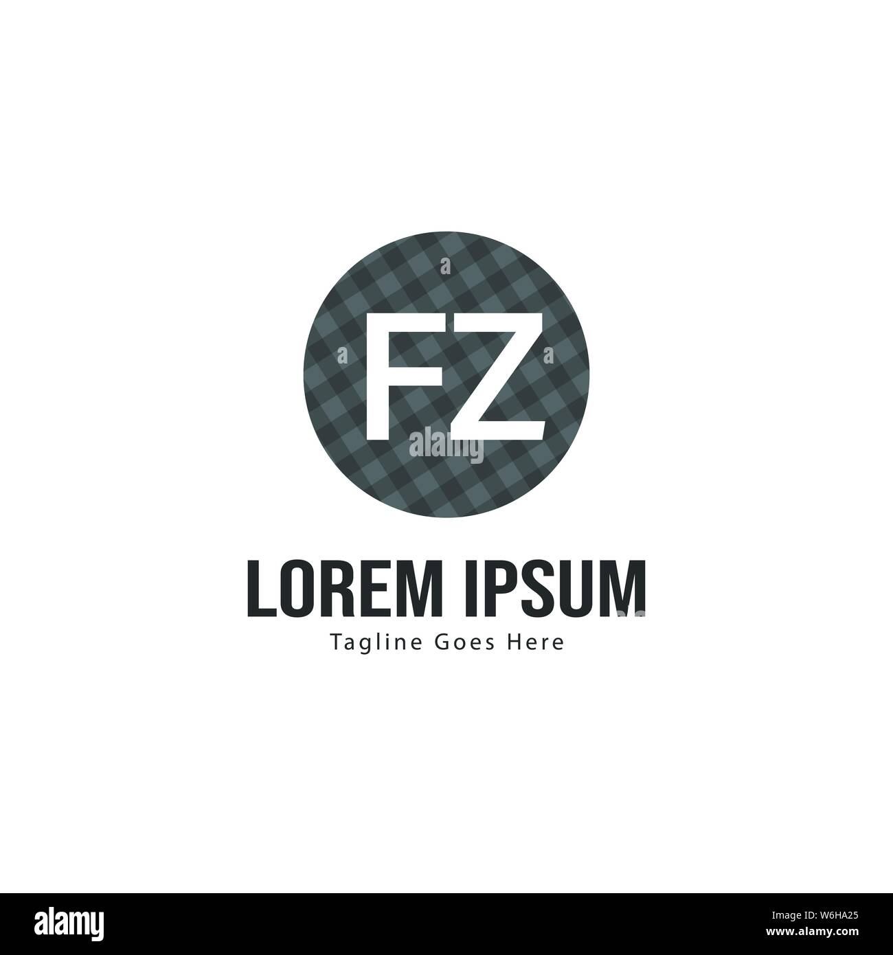 Initial FZ logo template with modern frame. Minimalist FZ letter logo ...