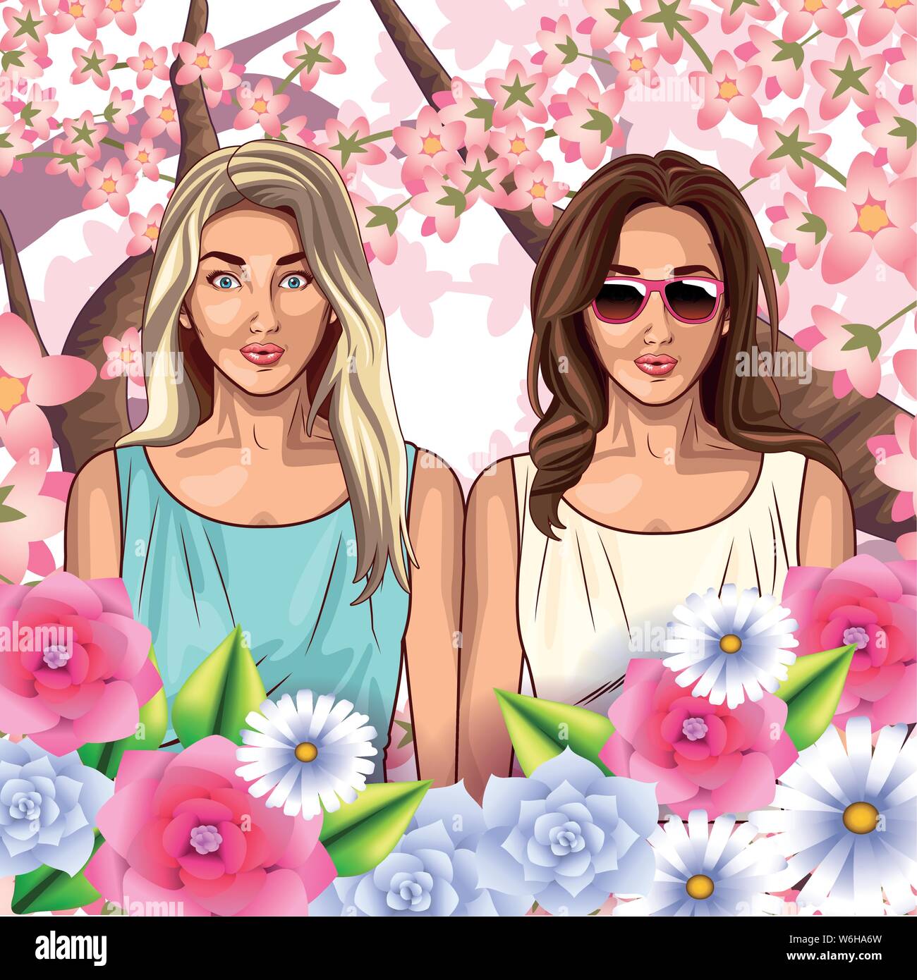 Pop art women models smiling cartoon Stock Vector Image & Art - Alamy