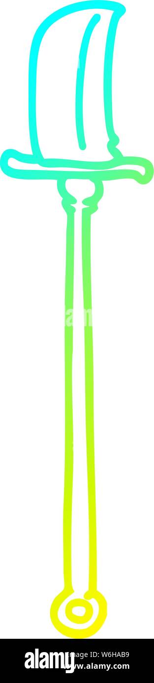 cold gradient line drawing of a cartoon bronze halberd Stock Vector ...