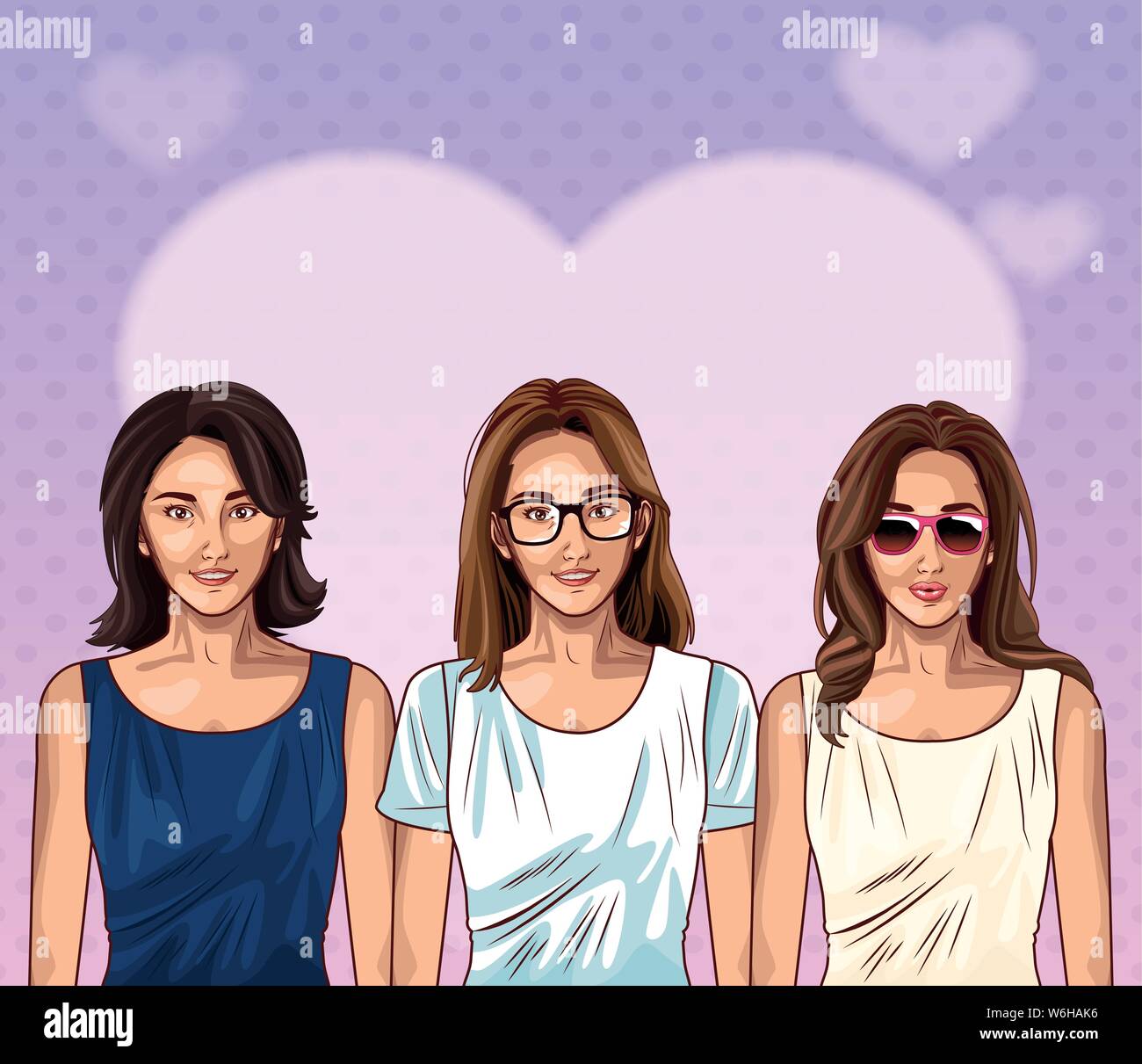 Pop art women models smiling cartoon Stock Vector Image & Art - Alamy