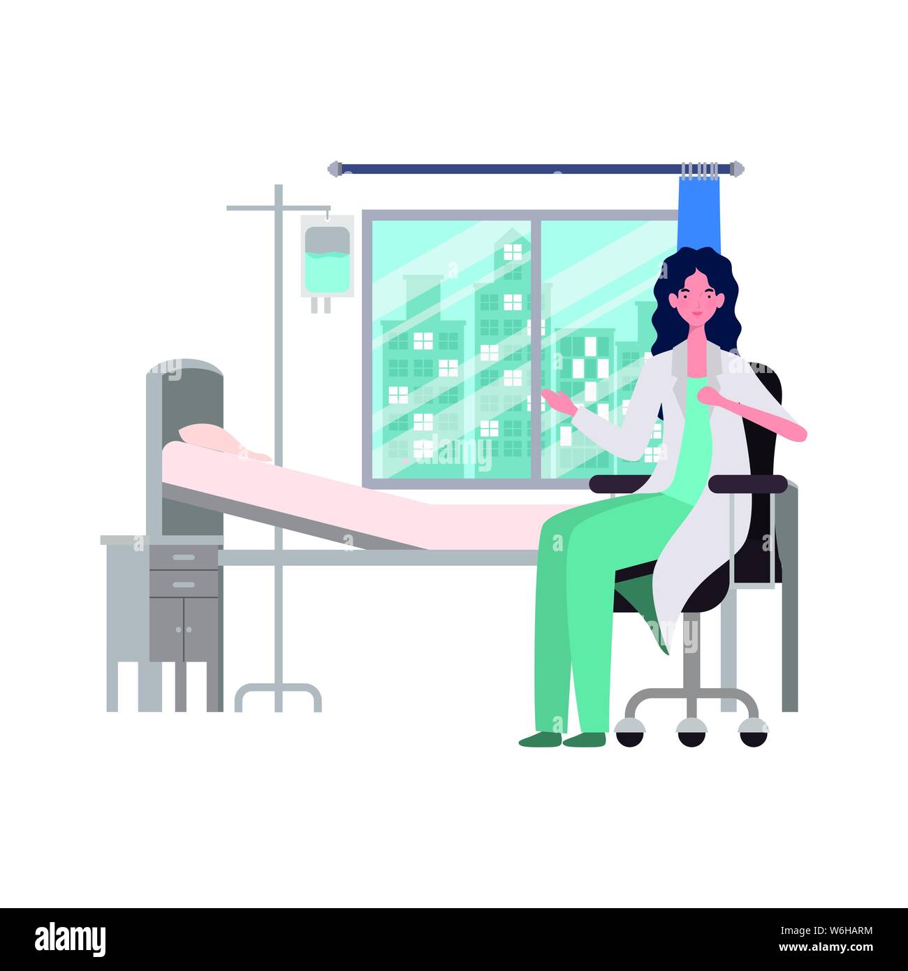 Isolated woman doctor design vector illustration Stock Vector Image ...