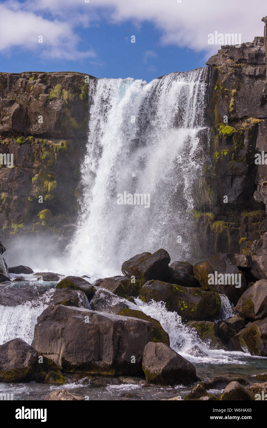 Oxararfoss in thingvellir national hi-res stock photography and images ...