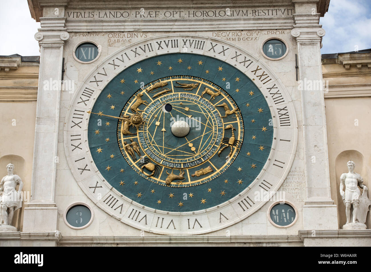 Clock tower building of medieval origins overlooking Piazza dei Signori ...