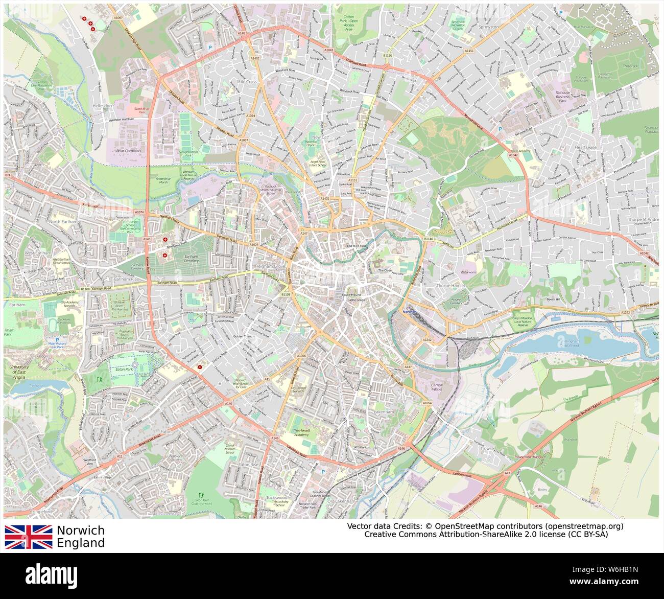 Map Of Norwich High Resolution Stock Photography and Images - Alamy