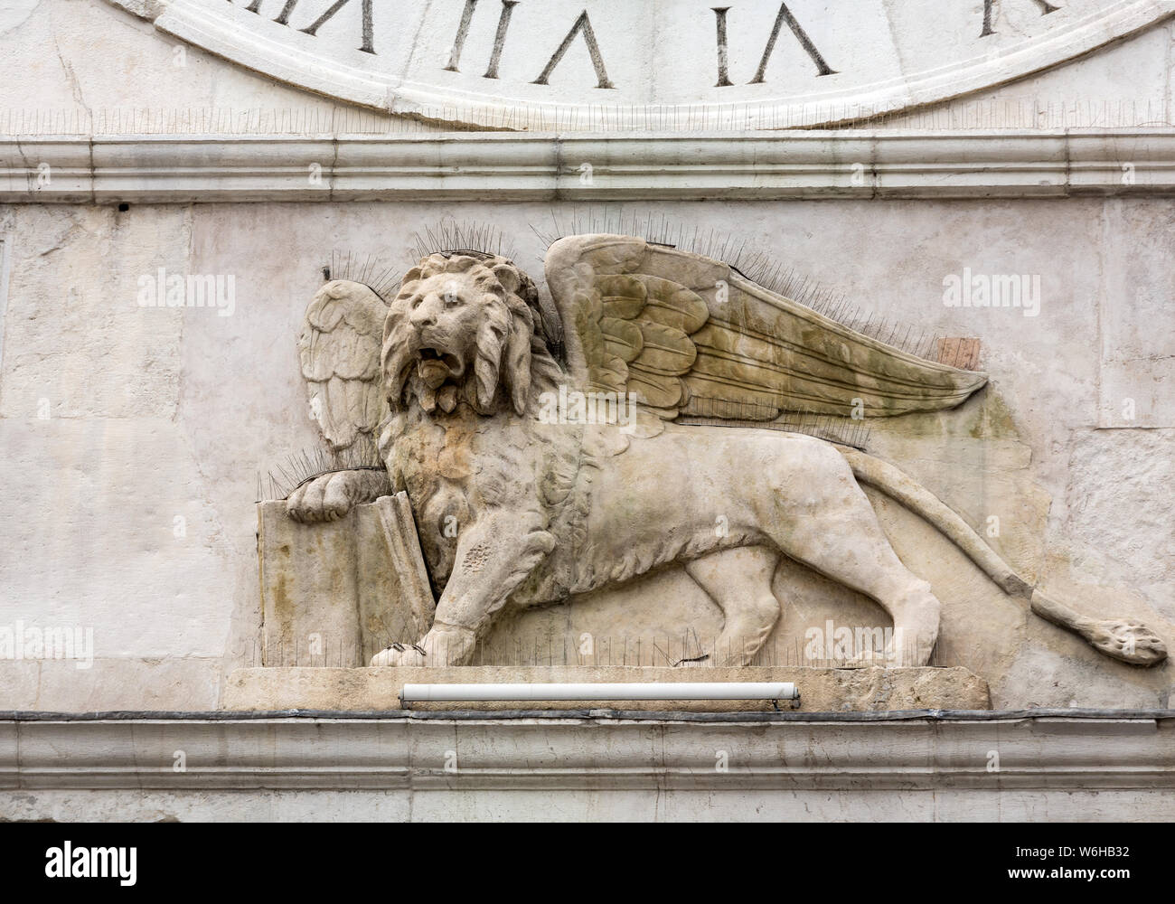 Clock tower building of medieval origins overlooking Piazza dei Signori ...