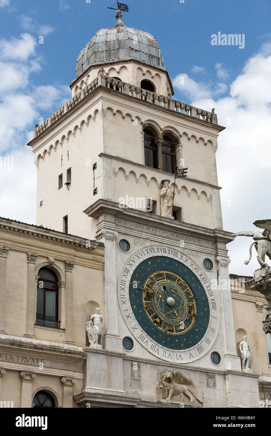 Clock tower building of medieval origins overlooking Piazza dei Signori ...