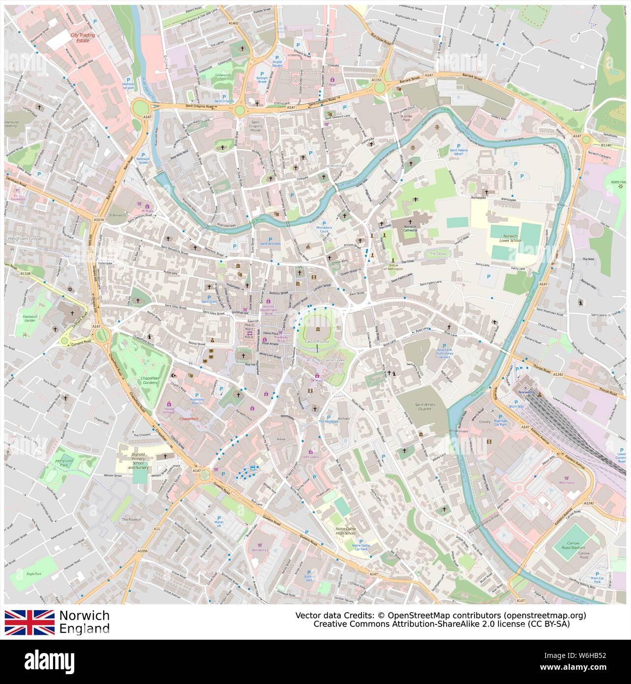 Norwich Map High Resolution Stock Photography and Images - Alamy