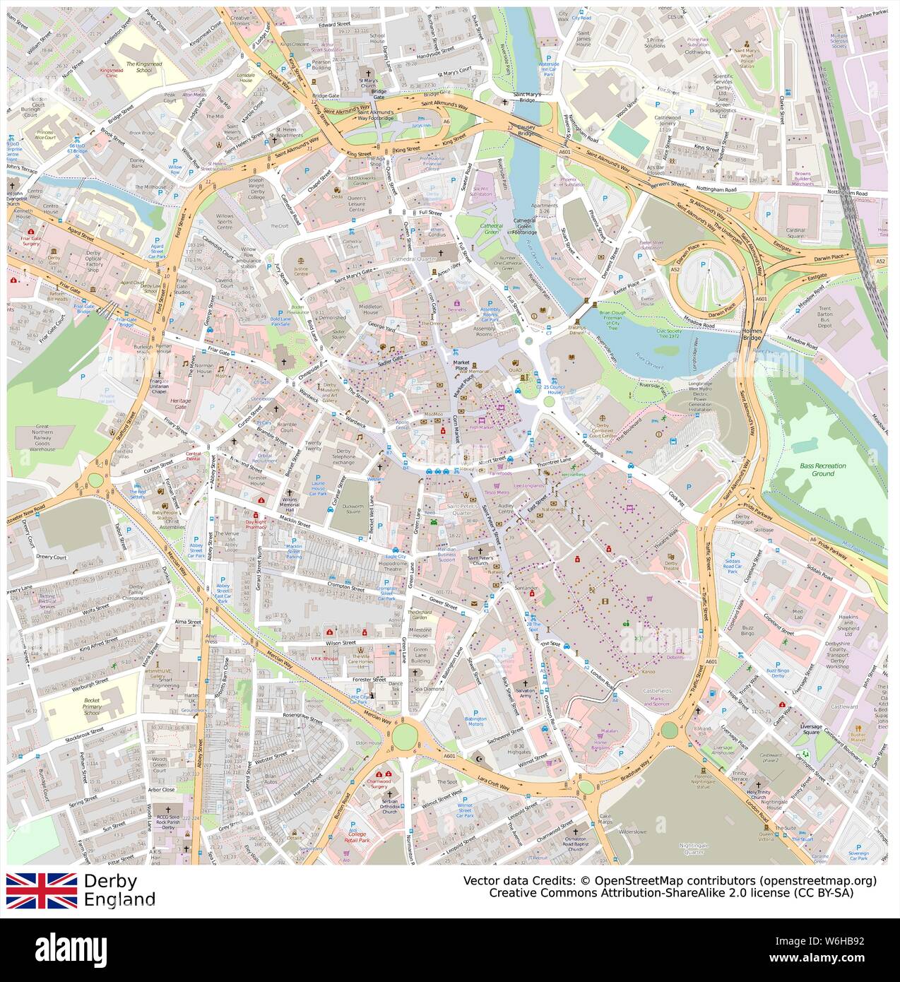 Derby england map hi-res stock photography and images - Alamy