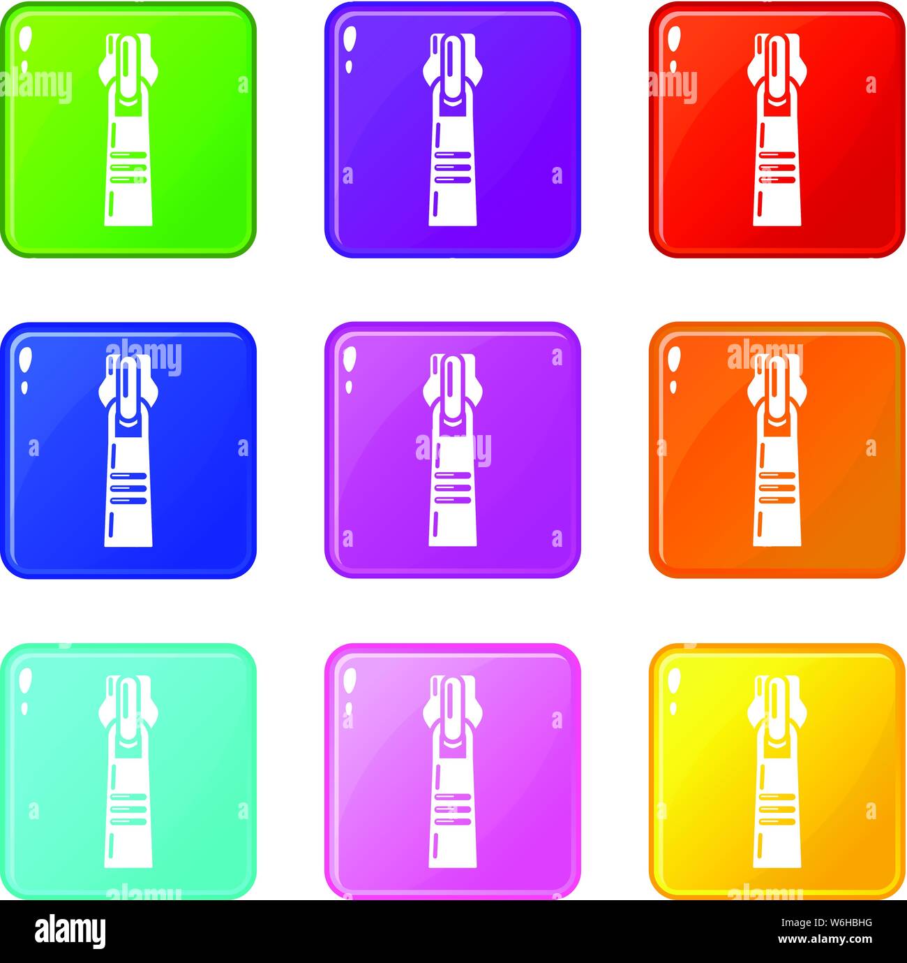 Short zip icons set 9 color collection Stock Vector Image & Art - Alamy