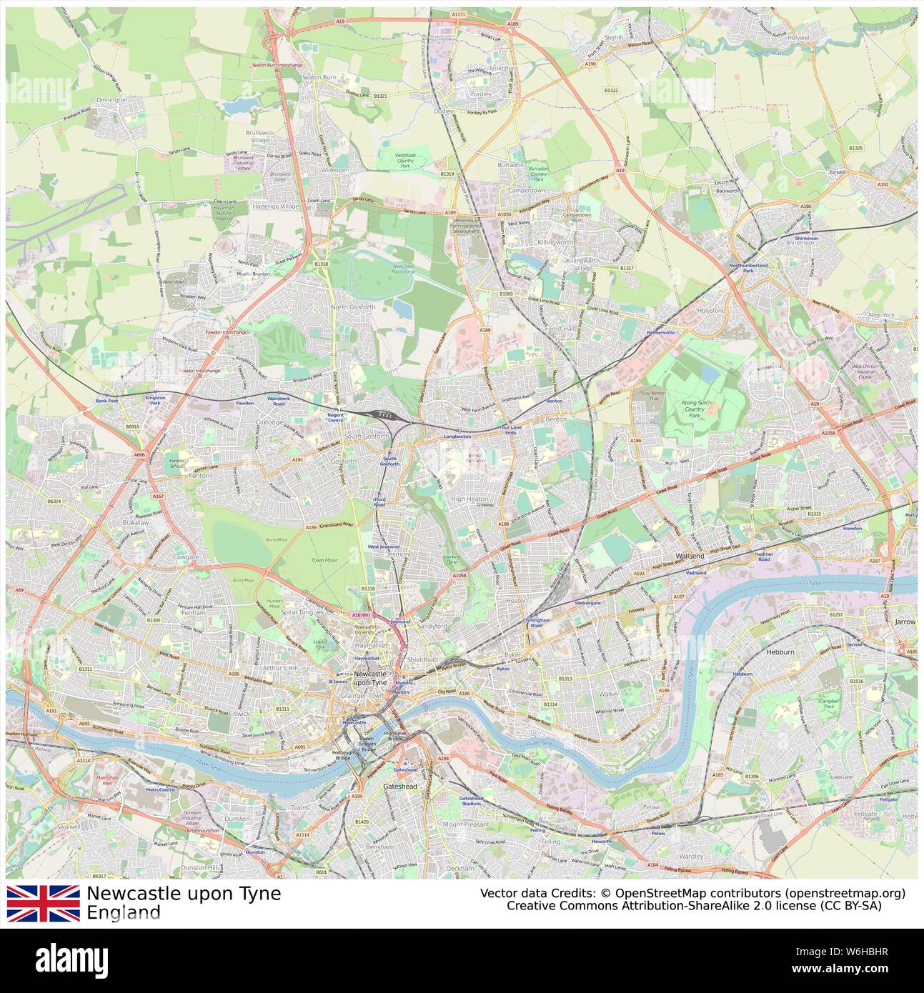 Newcastle England Map High Resolution Stock Photography and Images - Alamy
